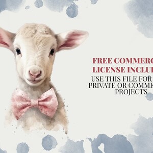 Cute Lamb Watercolor PNG Commercial Use Clip Art, Lamb Clipart PNG ...