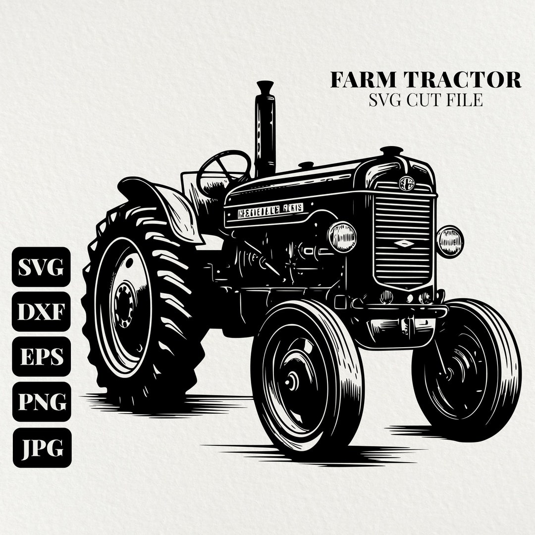 Farm Tractor SVG Commercial Use Clip Art, Farm Clipart, Farm Animal Svg ...