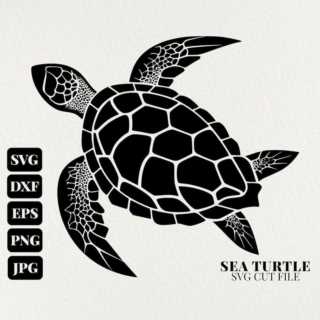 Sea Turtle SVG Commercial Use Clip Art, Ocean Clipart, Turtle Svg, Sea ...