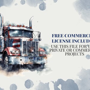 Semi Truck Watercolor PNG Commercial Use Clip Art, American Truck PNG ...