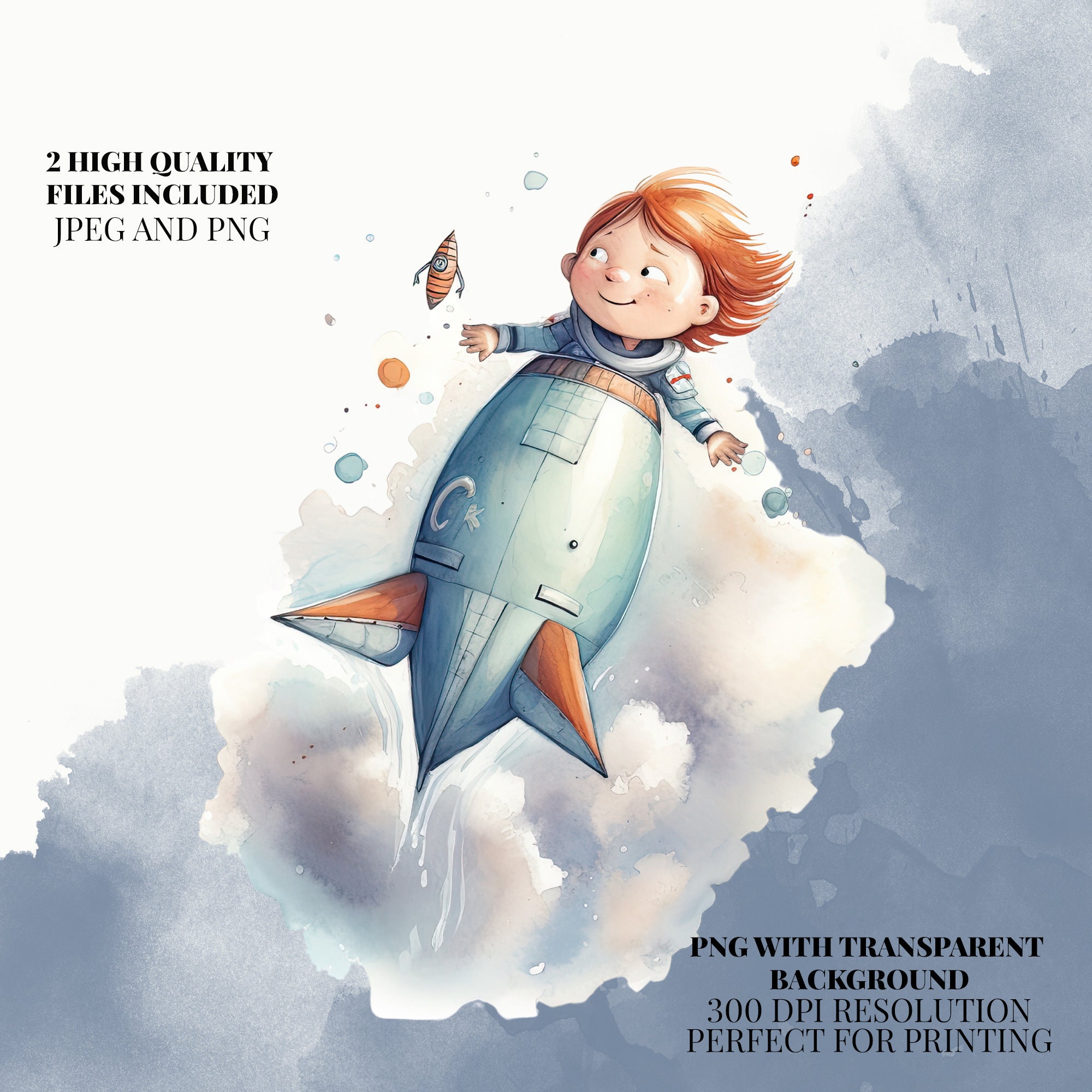 Girl Astronaut Watercolor PNG Commercial Use Clip Art Baby - Etsy