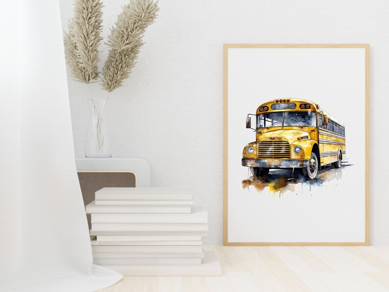 School Bus Watercolor PNG Commercial Use Clip Art, Yellow School Bus ...