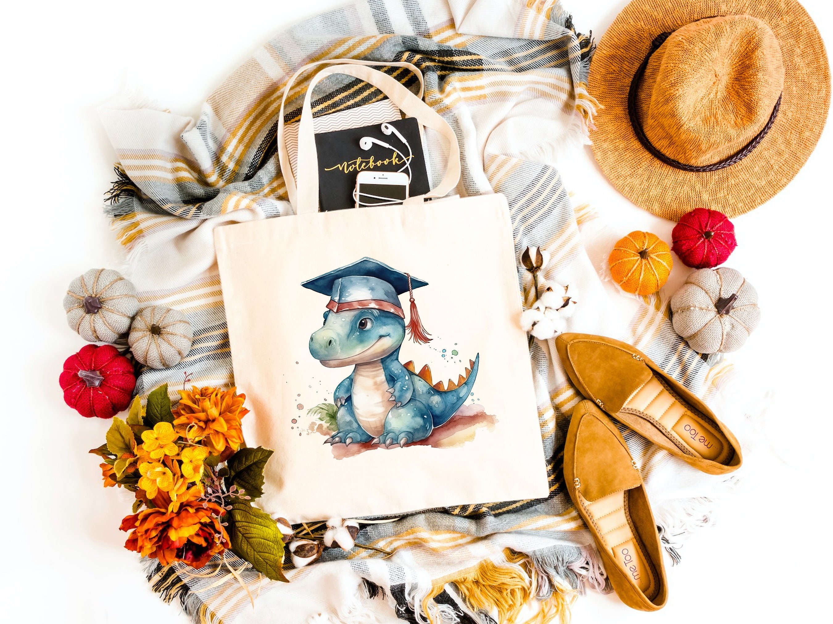 Cute Dinosaur & Graduation Cap Watercolor PNG Commercial Use - Etsy