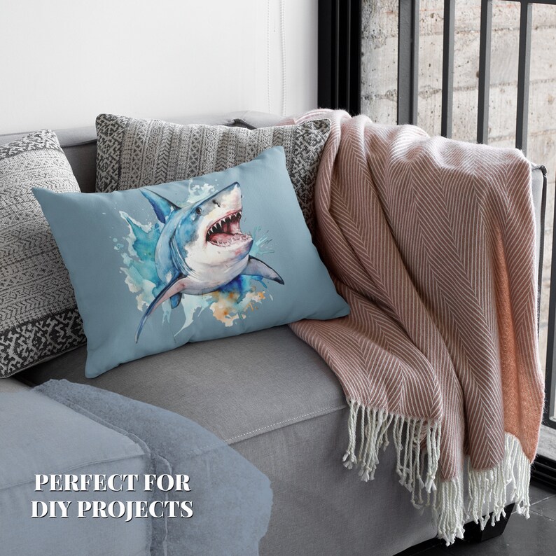 Shark Watercolor PNG Commercial Use Clip Art, Sea Art Clipart PNG ...