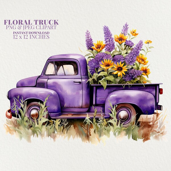 Truck With Flowers - Etsy