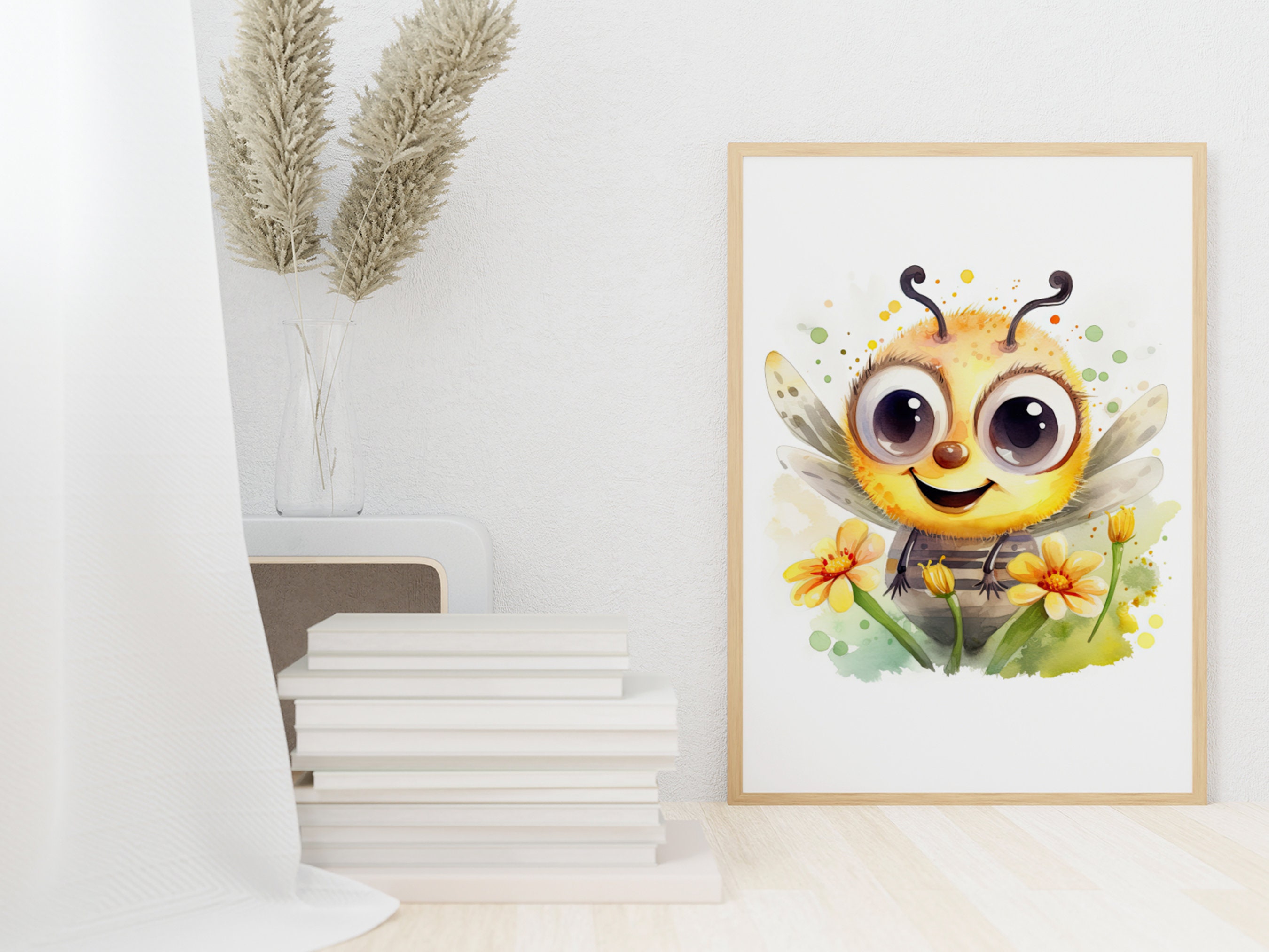Cute Bee Watercolor PNG Commercial Use Clip Art, 6 High Quality Clipart ...
