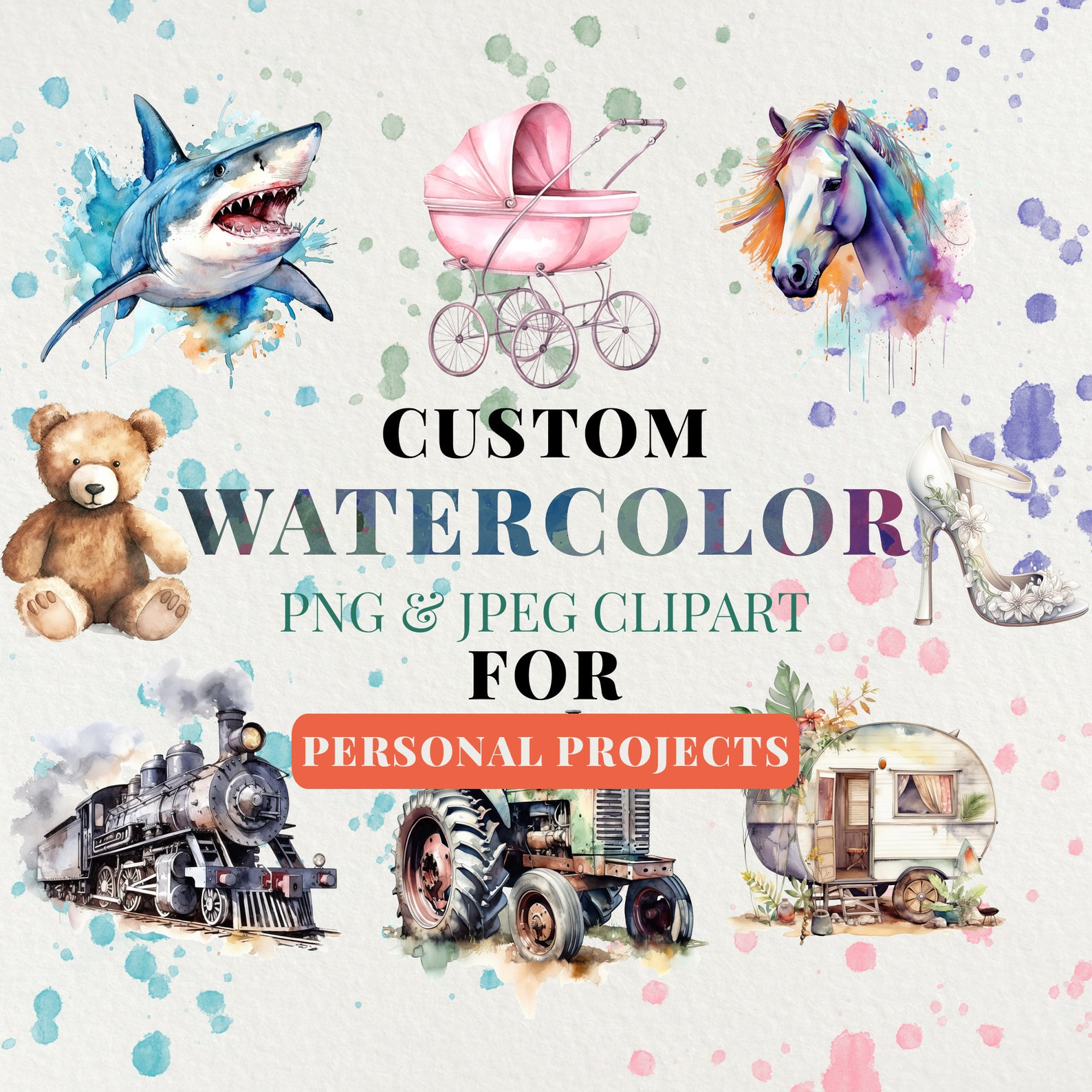 Custom Watercolor PNG Personal Use Only Clip Art, Custom Order PNG ...