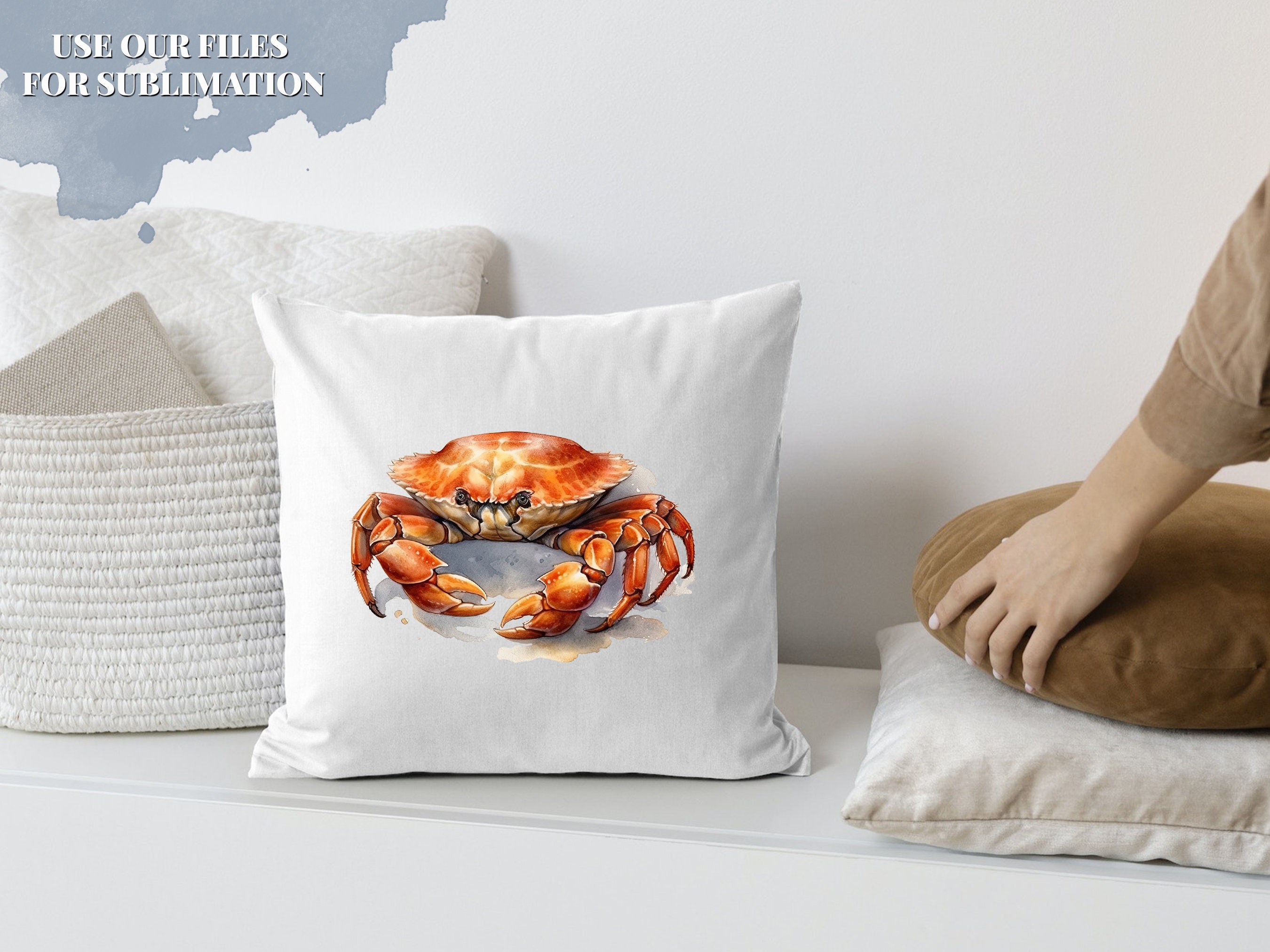 Crab Watercolor PNG Commercial Use Clip Art, Sea Art Clipart PNG ...