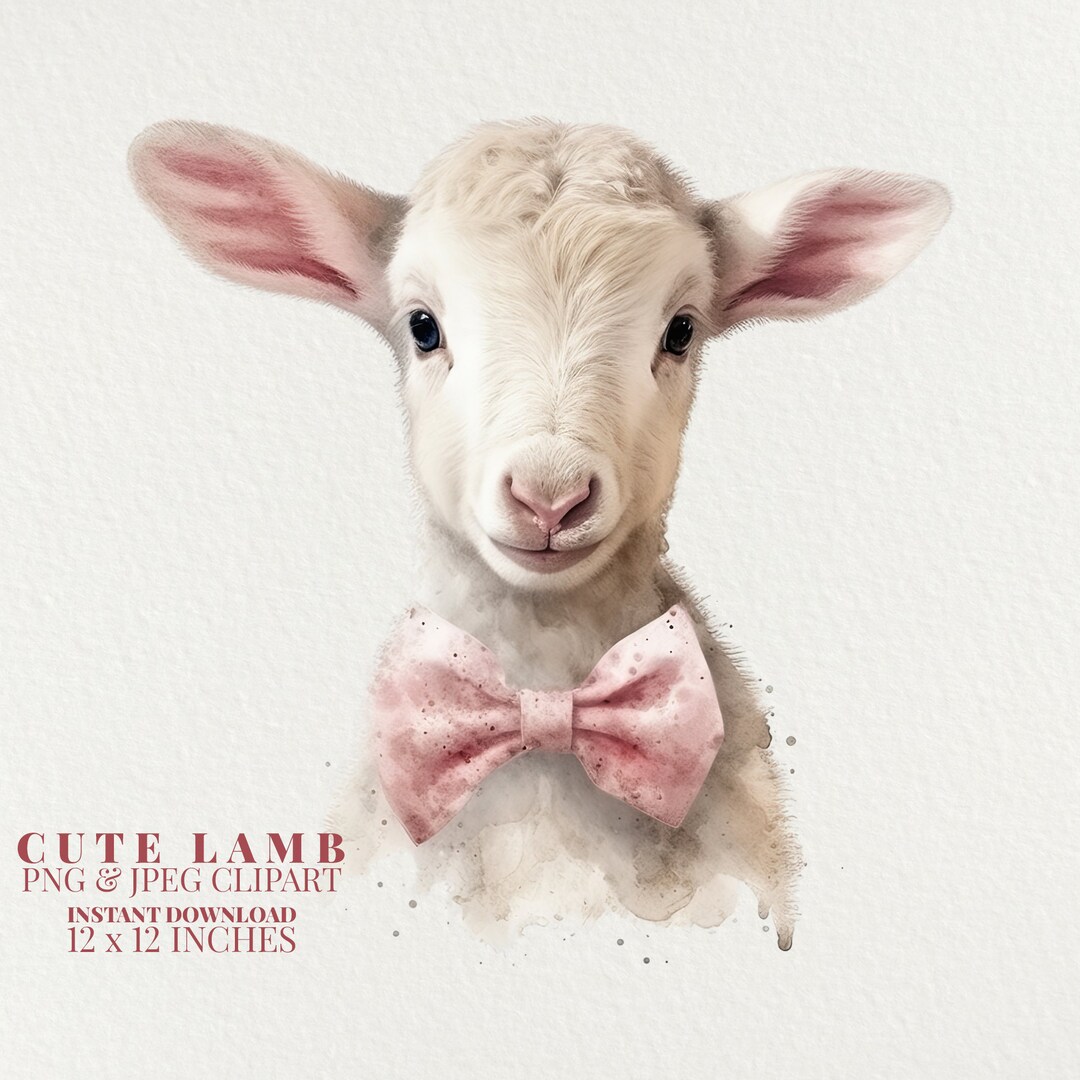 Cute Lamb Watercolor PNG Commercial Use Clip Art, Lamb Clipart PNG ...