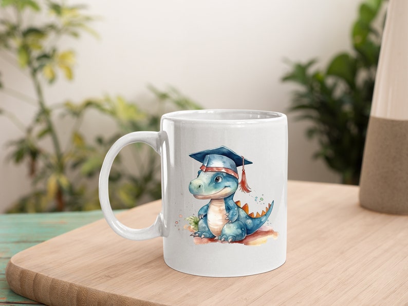 Cute Dinosaur & Graduation Cap Watercolor PNG Commercial Use - Etsy