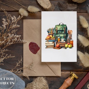 Back to School Watercolor PNG Commercial Use Clip Art, School Clipart ...