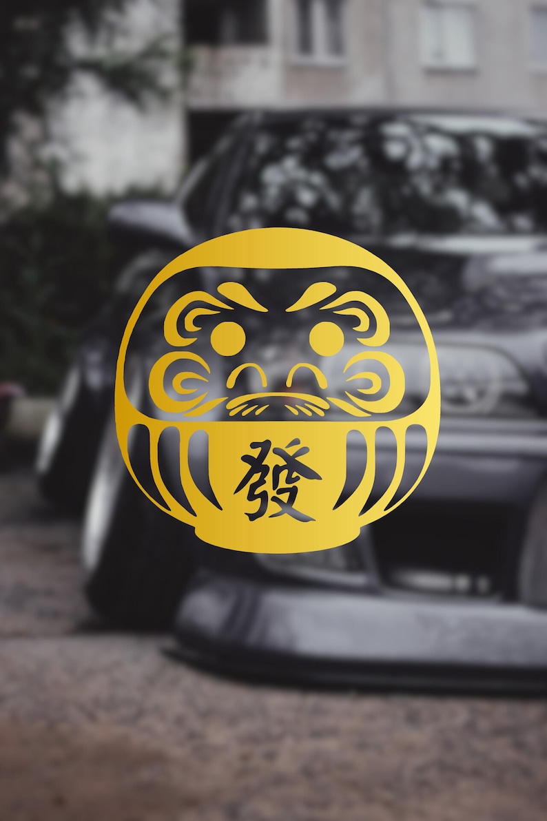 Daruma Car Decal: Japanese Fortune Vinyl Sticker - Etsy