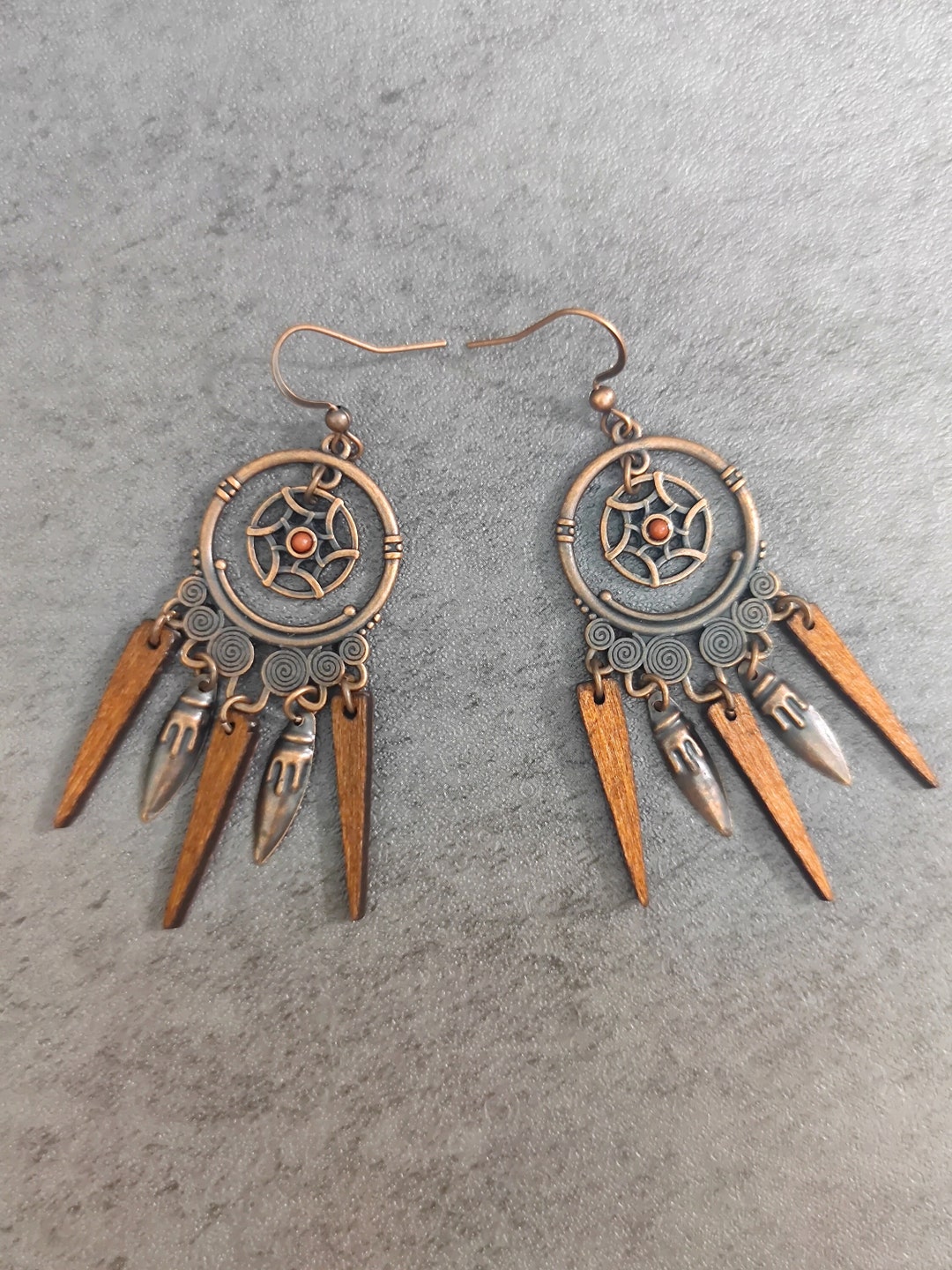 Antique Boho Earrings, Boho Dangle Earrings, Ethnic Earrings, Totem ...