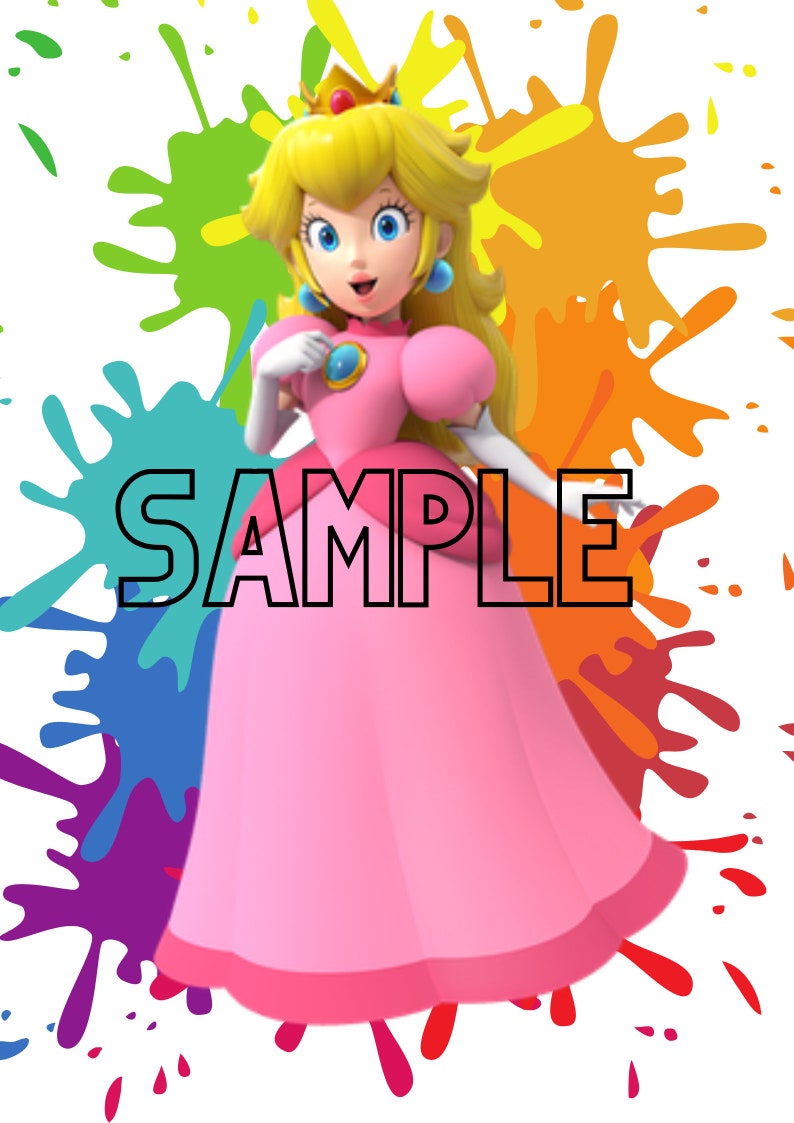 Mario Bro's Princess Peach Print - Etsy