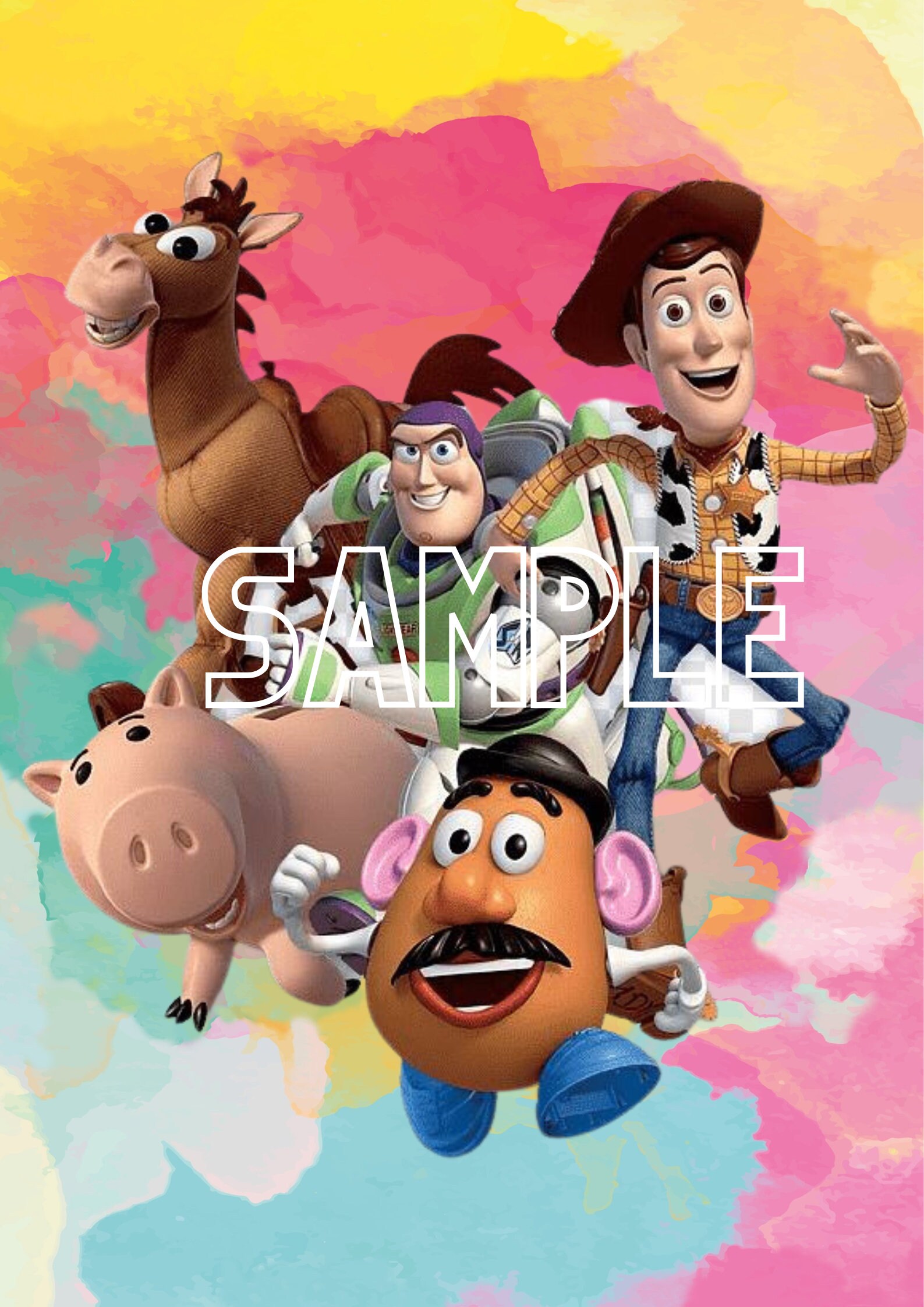 Toy Story Characters Disney Movie Watercolor Premium Matte Vertical ...