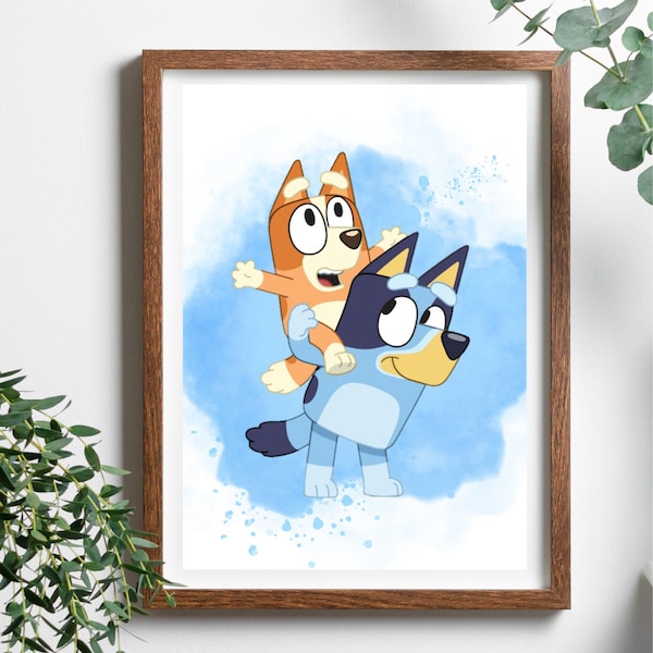 Bluey Bathroom Wall Art - Etsy UK