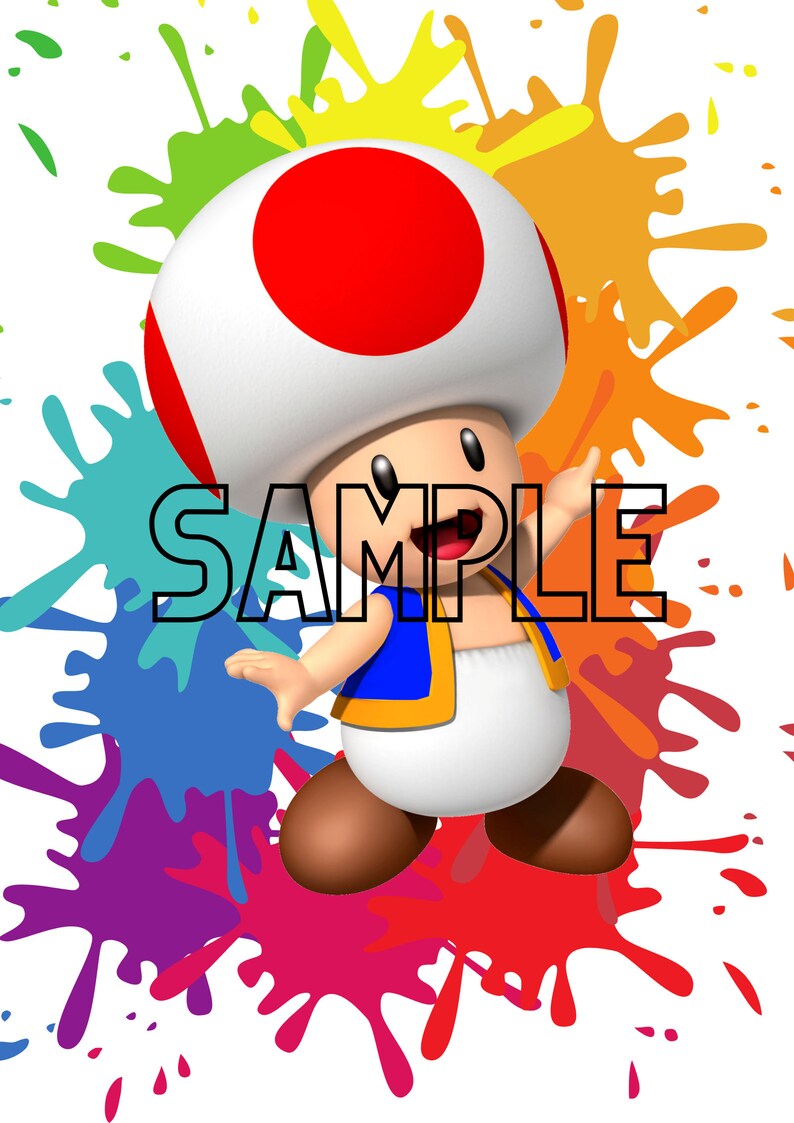 Mario Bro's Toad Print - Etsy