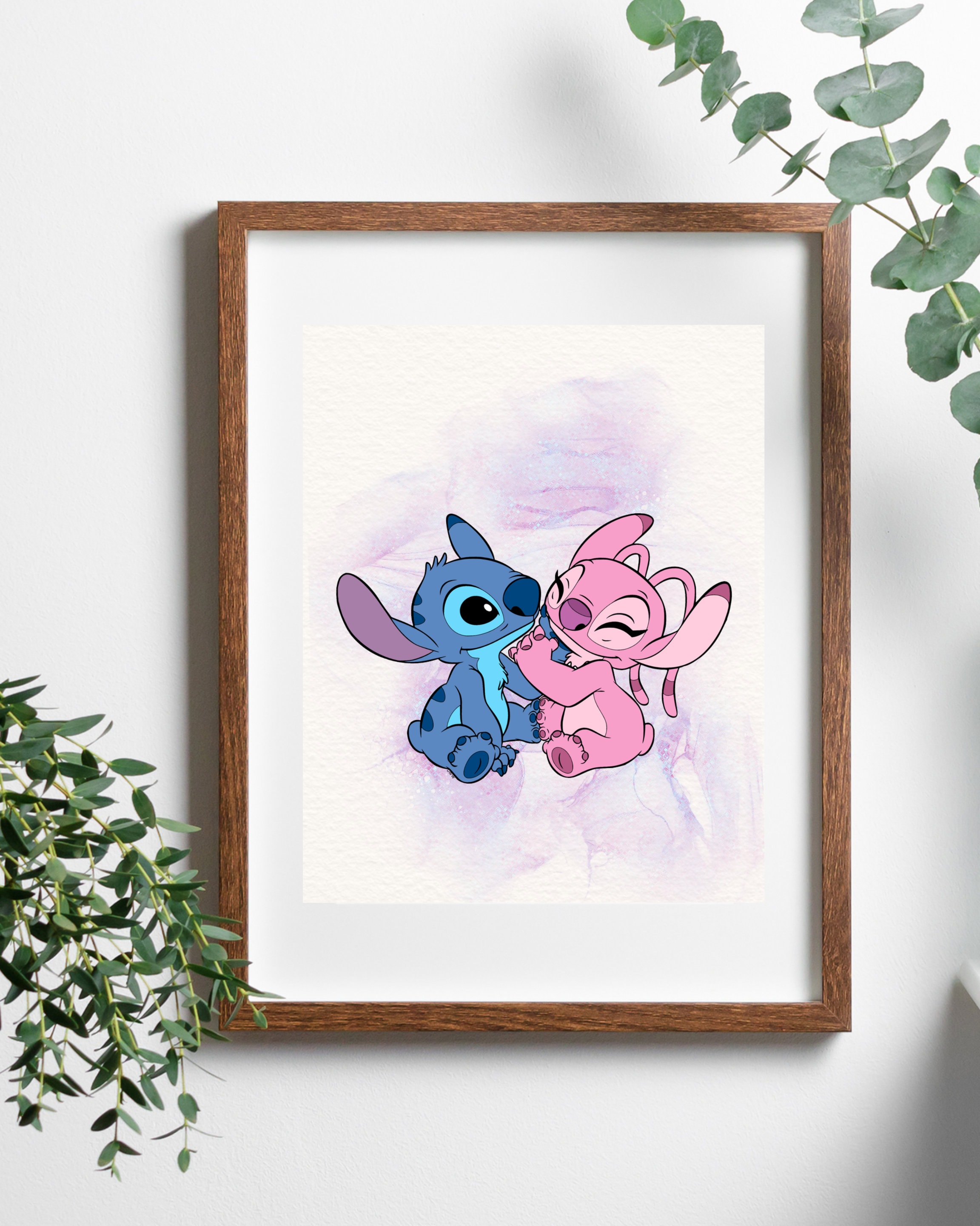 Stitch & Angel Wall Print - Etsy