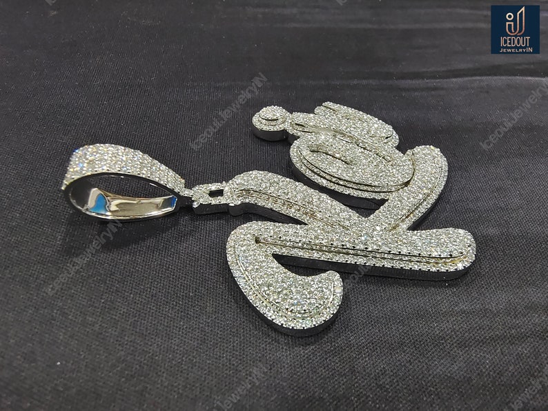 VVS Moissanite Pendant With Custom Bail, VVS Moissanite Custom Letter ...