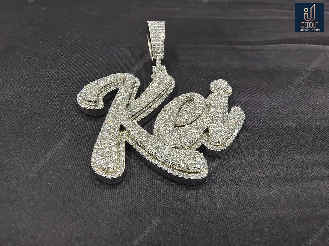 VVS Moissanite Pendant With Custom Bail, VVS Moissanite Custom Letter ...