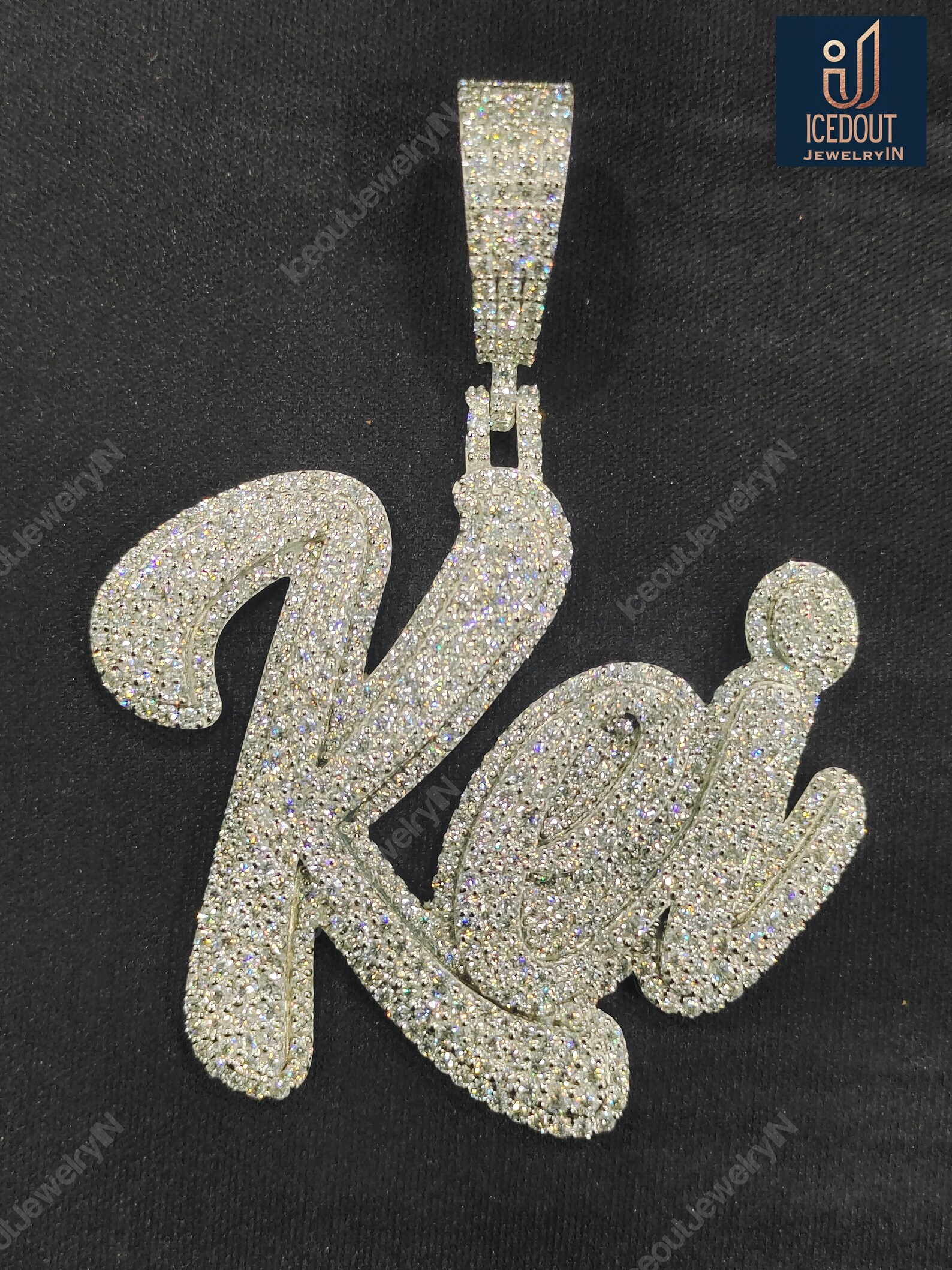 VVS Moissanite Pendant With Custom Bail, VVS Moissanite Custom Letter ...