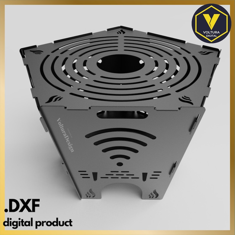 Pentagonal Fire Pit DXF Portable Wood Burning Stove Camping Grill ...