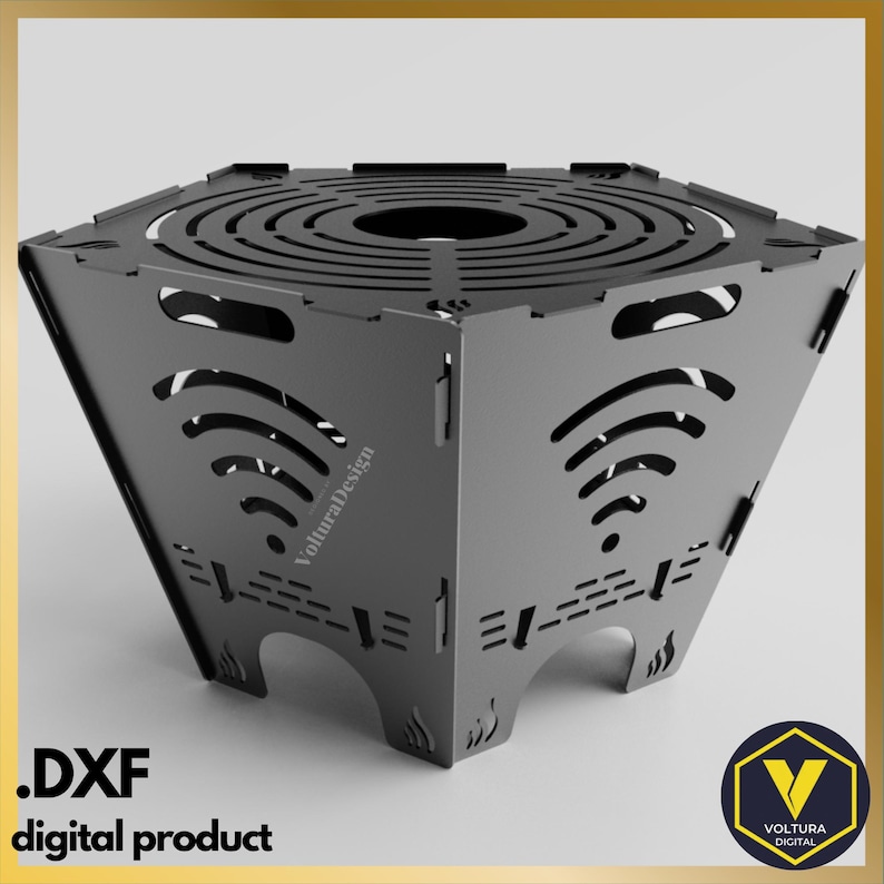 Pentagonal Fire Pit DXF Portable Wood Burning Stove Camping Grill ...