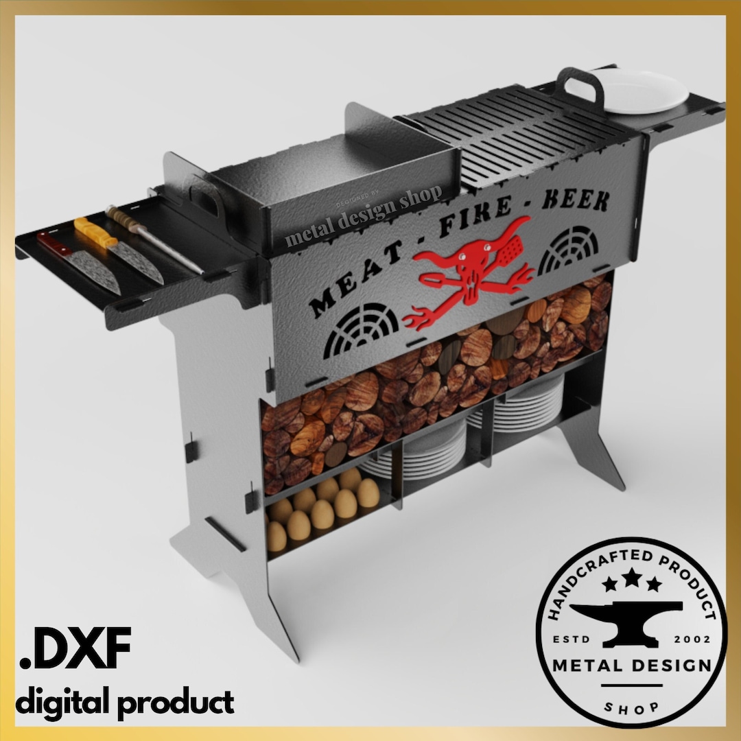 Portable BBQ Grill DXF File: Custom Laser Cut Design - Etsy