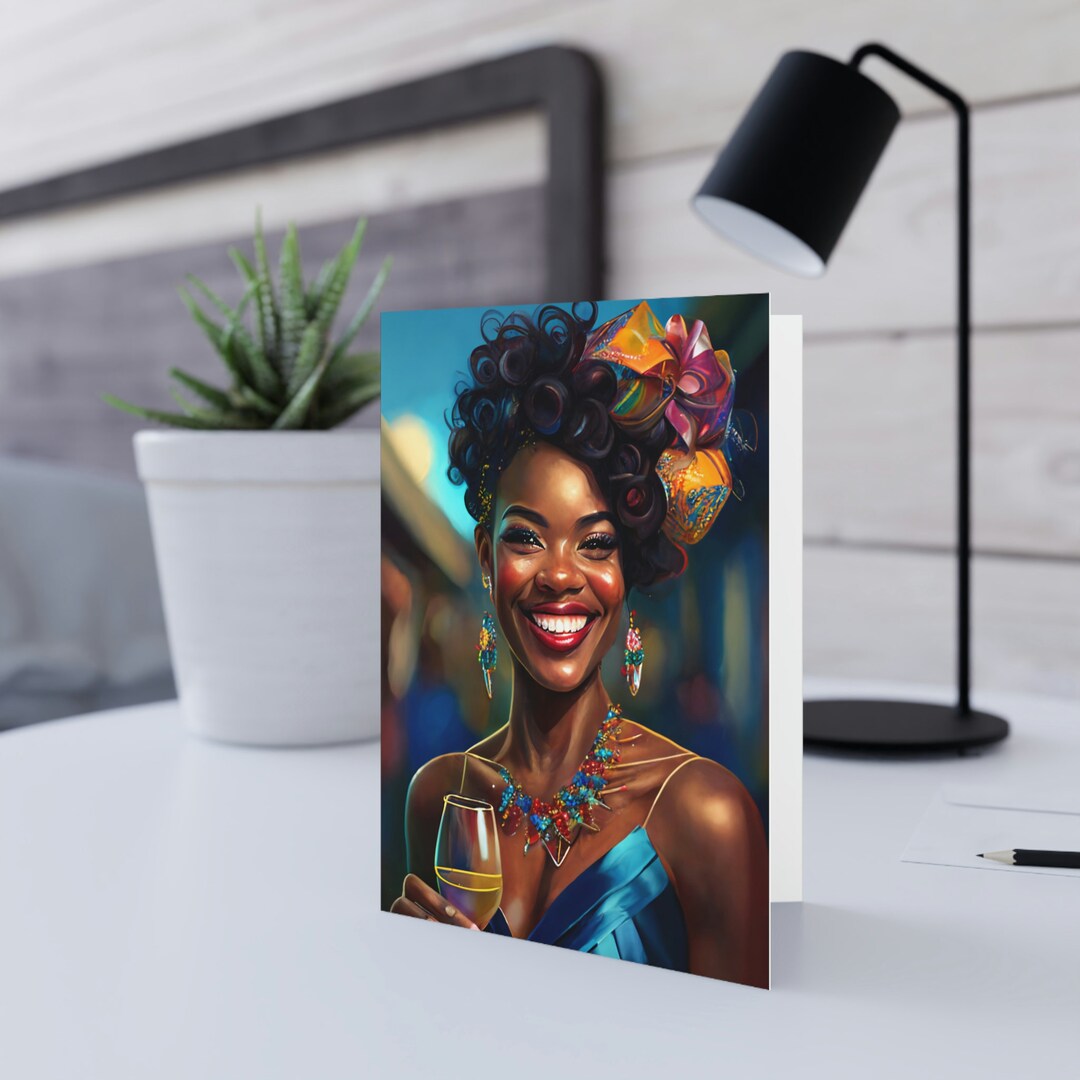Black Girl Cards, Black Couple Cards, Digital AI Cards, Black Greeting ...