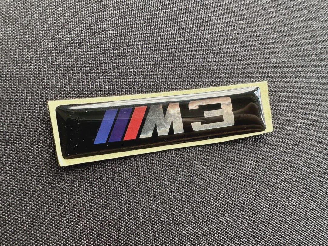 BMW E46 M3 Domed Epoxy Badge Side Vent Fender Grill Emblem 14x60mm - Etsy