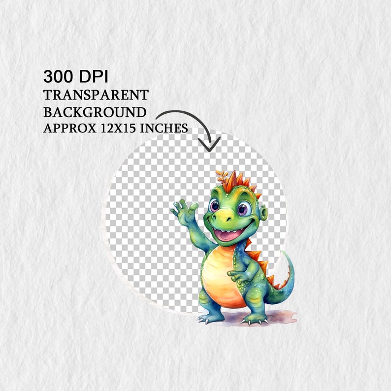 Dinosaur Watercolor Clipart PNG Nursery Wall Art Scrapbooking - Etsy