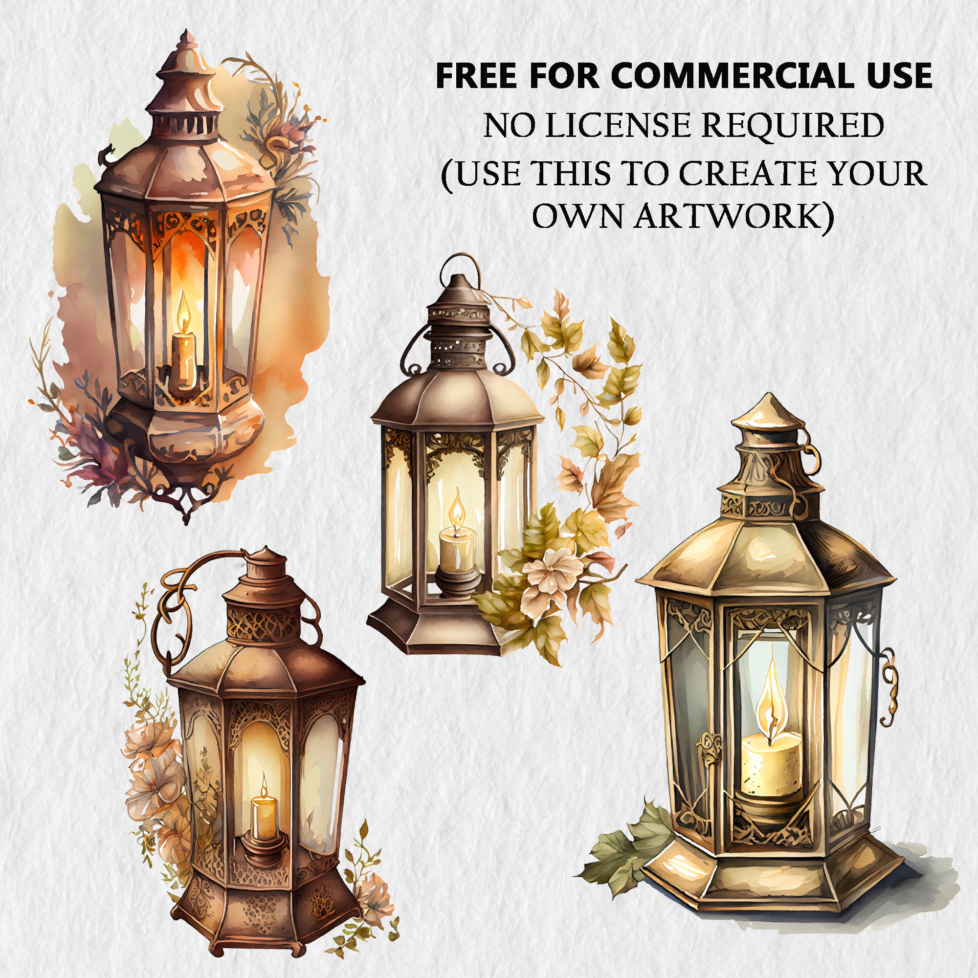 Beige Lantern Watercolor Downloadable Illustration Transparent - Etsy