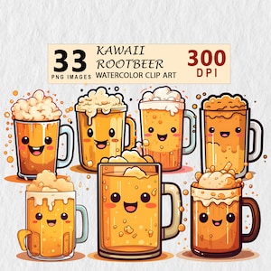 Kawaii Rootbeer Watercolor Clipart PNG Digital Download Planner Wall ...