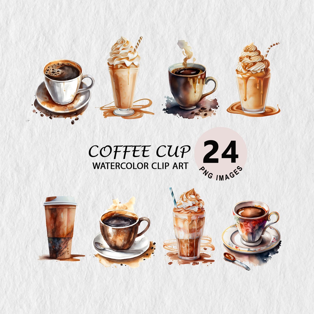 Coffee Cup Watercolor Clipart Element Illustration Transparent PNG ...