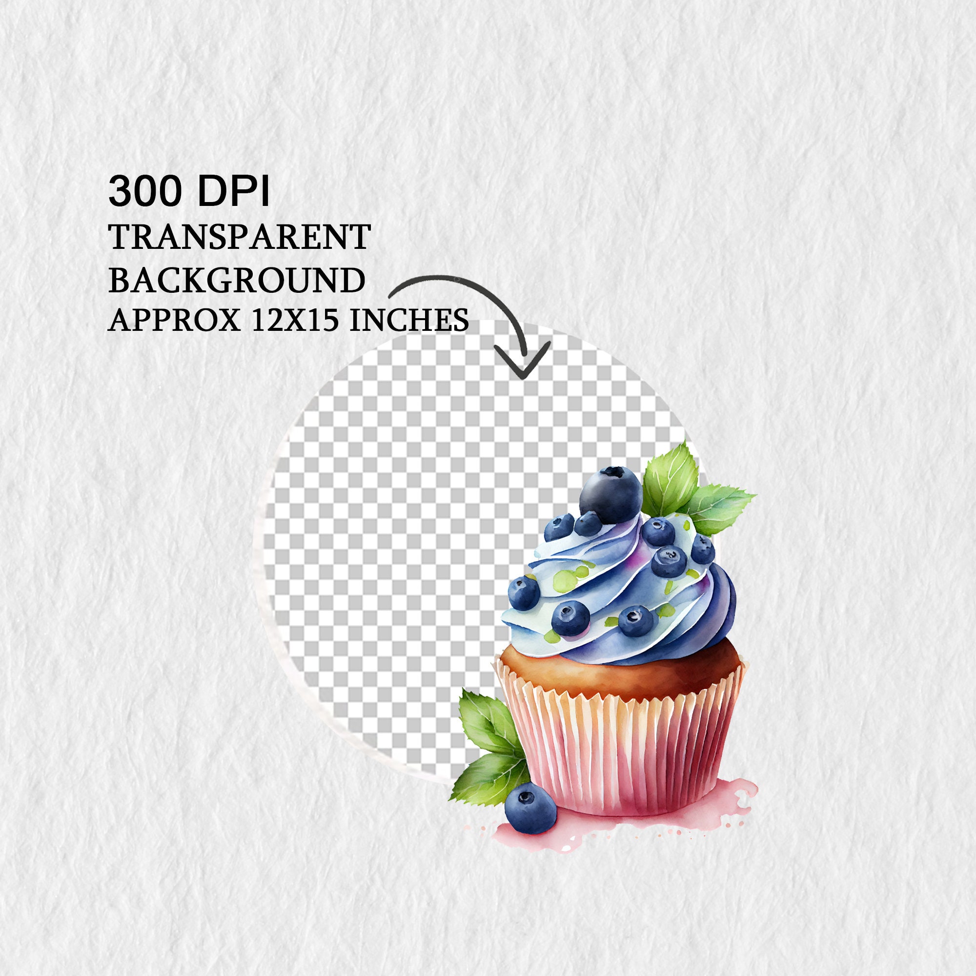 Cupcake Watercolor Clipart PNG Digital Download Planner Wall - Etsy