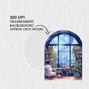 Window Library Bundle Watercolor Clipart Illustration Transparent PNG ...