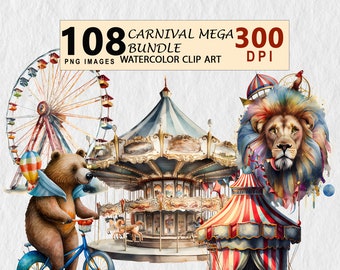 Carnival Clipart Carnival Graphics COMMERCIAL USE Circus - Etsy