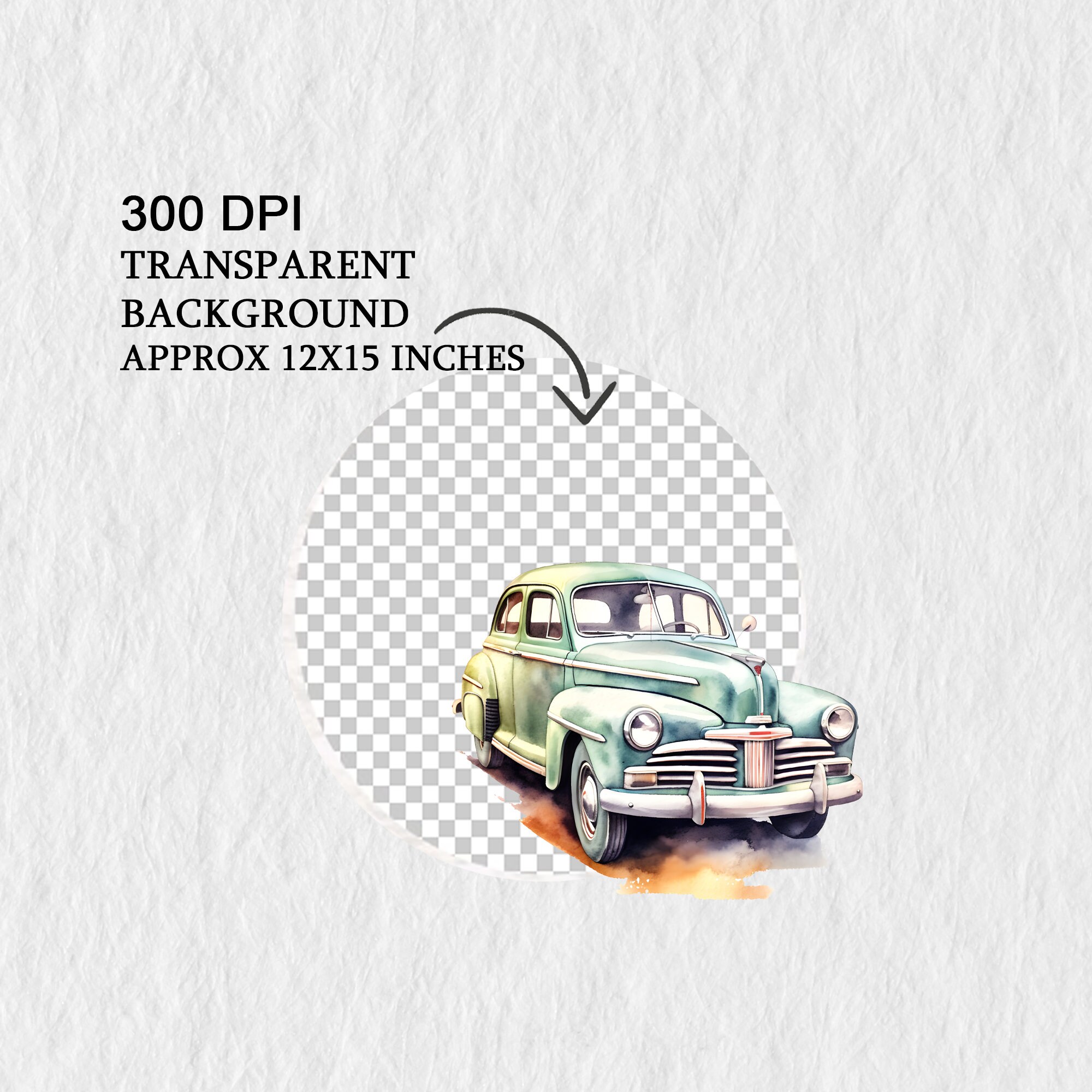 Classic Cars Watercolor Clipart Digital Art Transparent PNG - Etsy