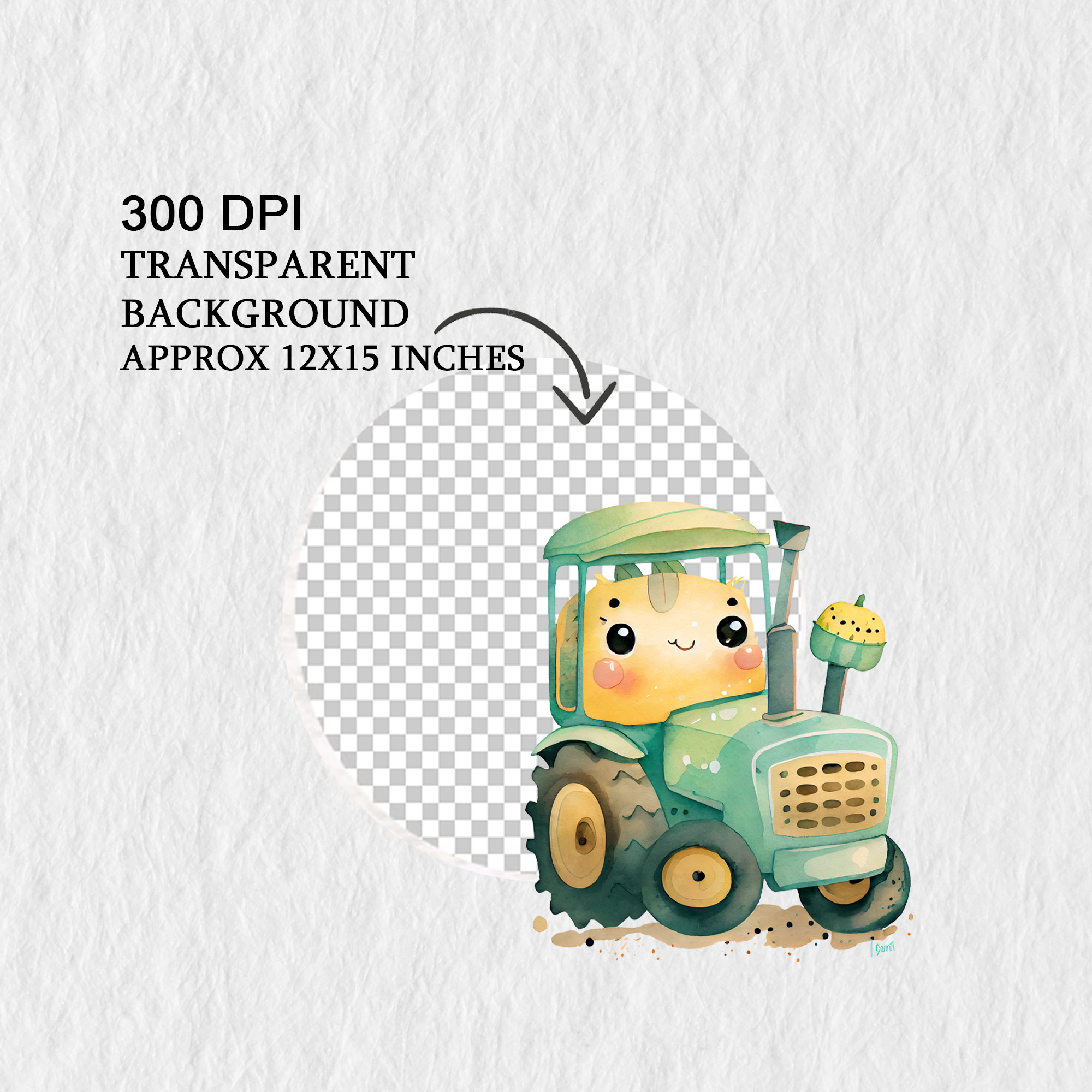 Kawaii Cute Farm Tractor Watercolor Clipart Clip Art Clipart - Etsy