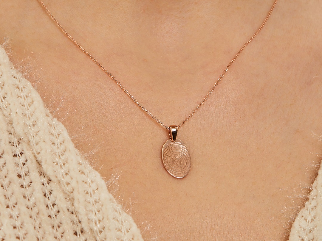 Actual Fingerprint Necklace / Personalized Fingerprint Jewelry Memorial ...