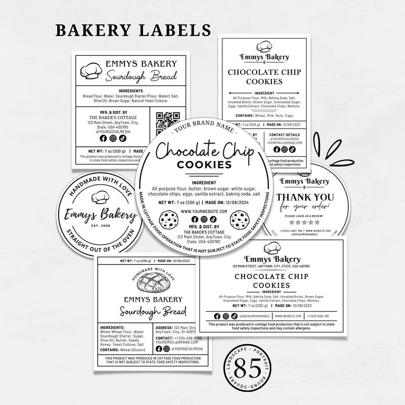 Round Stickers for Food Box - Etsy