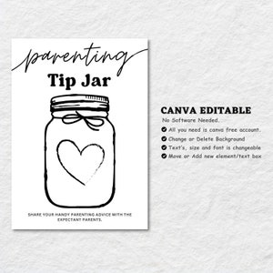 Parenting Tip Jar Sign and Advice Card for the Parents to Be | Baby ...