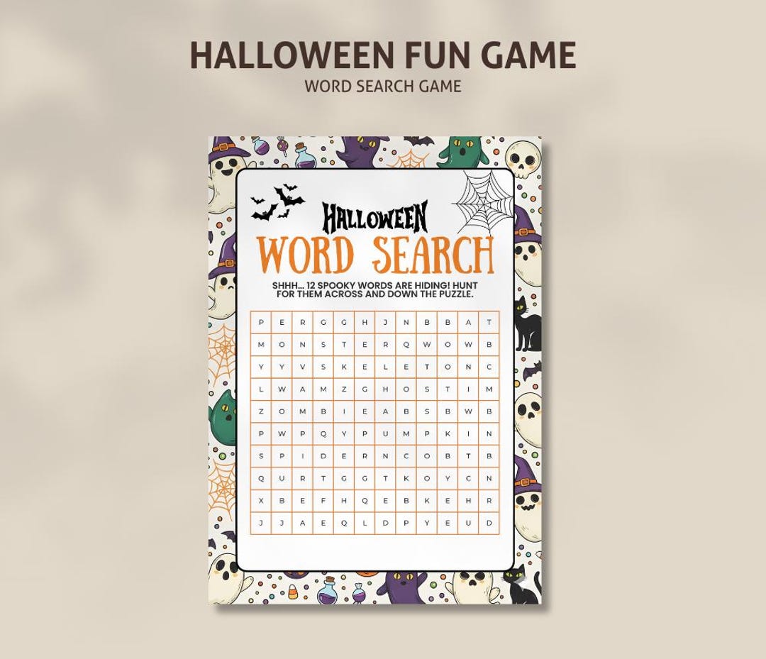 Halloween Word Search Game, Halloween Word Search Game, Fun Halloween ...