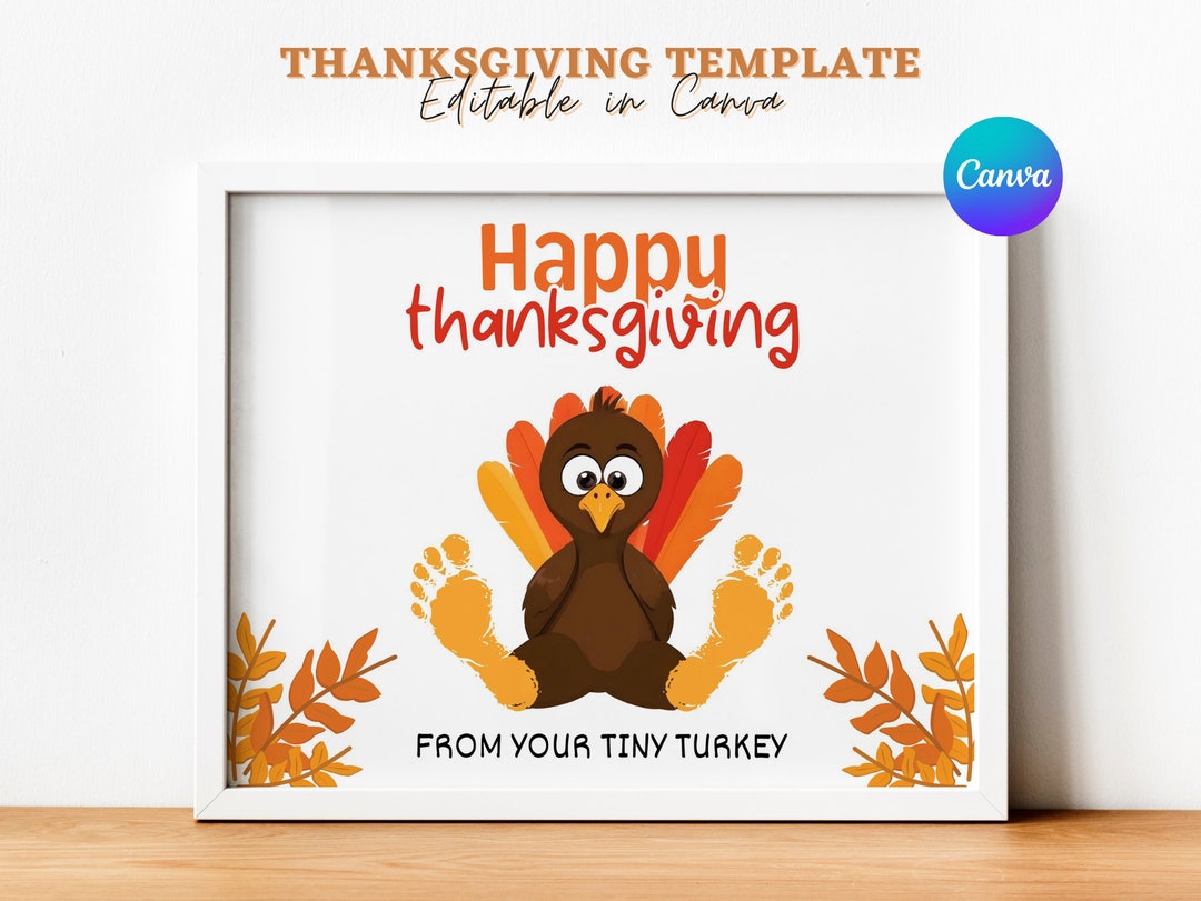 Happy Thanksgiving From Your Little Turkey Footprint, Fall Autumn ...