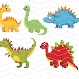 30 Dinosaur Clipart, Cute Dinos Clipart, Scrapbook Printable Commercial ...