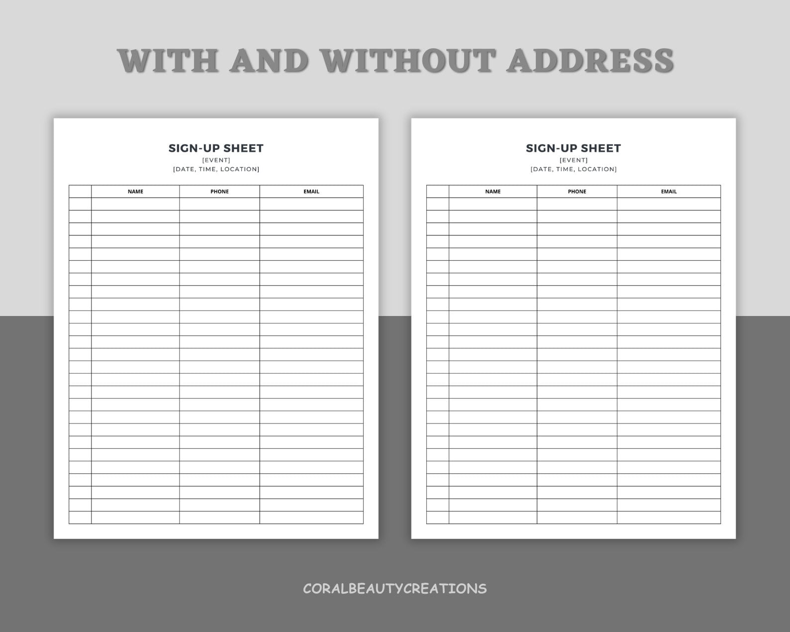 Editable Sign-up Sheet. Pdf/google Docs/microsoft Word. Sign up ...