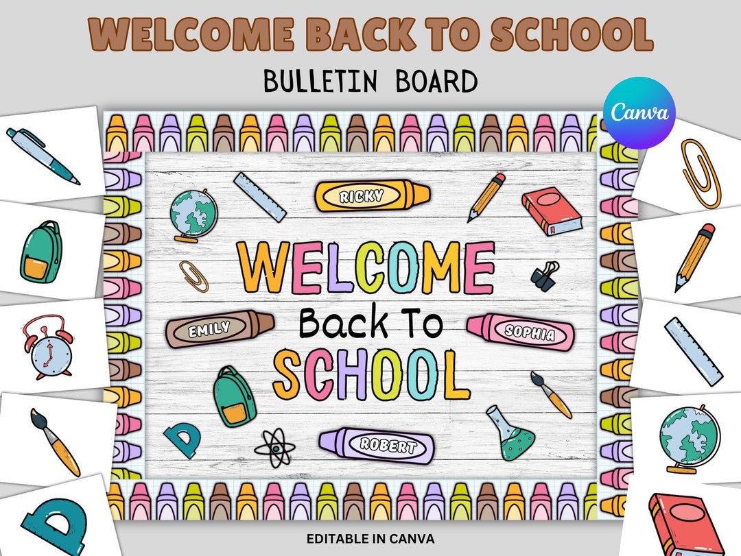 Welcome Back to School Bulletin Board, Bulletin Board Kit, Back to ...