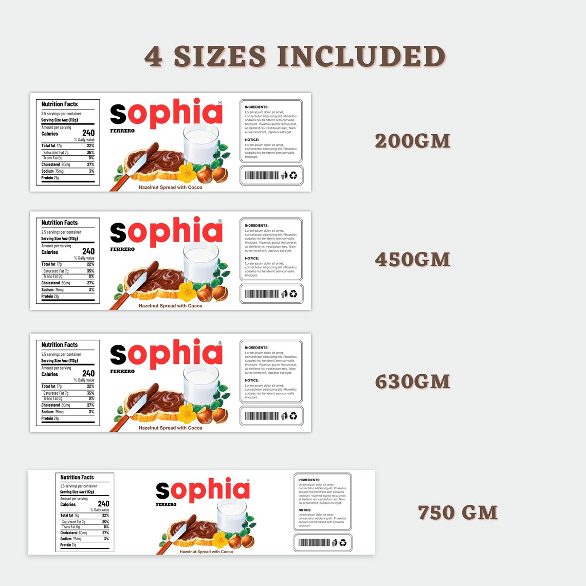 Personalized PRINTABLE NUTELLA Jar Label Digital File, Printable ...