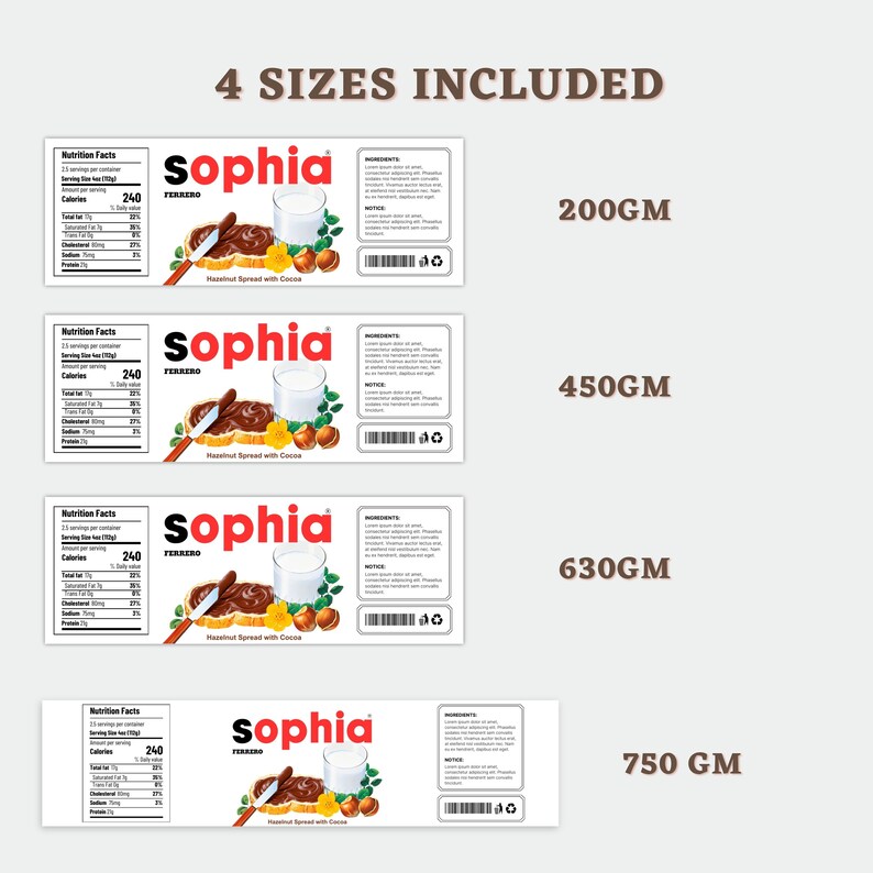 Personalized PRINTABLE NUTELLA Jar Label Digital File, Printable ...