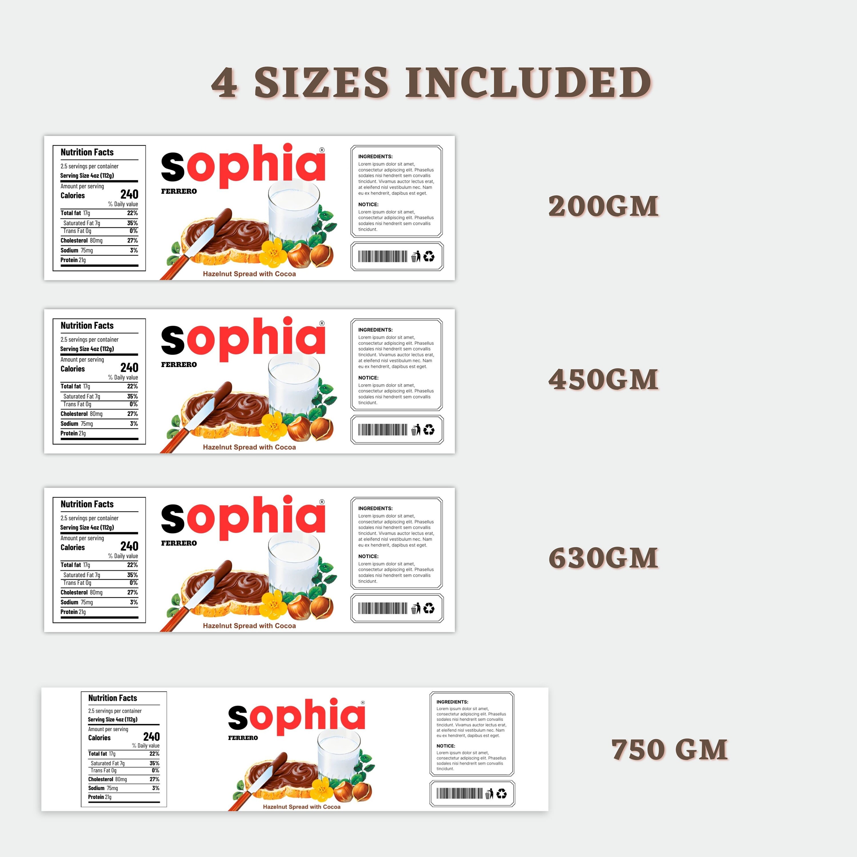 Personalized PRINTABLE NUTELLA Jar Label Digital File, Printable ...